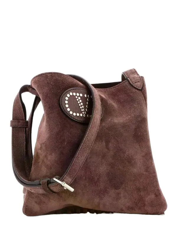 Valentino Garavani Nellcote Shoulder Bag Studded Suede Crossbody Bag - Brown