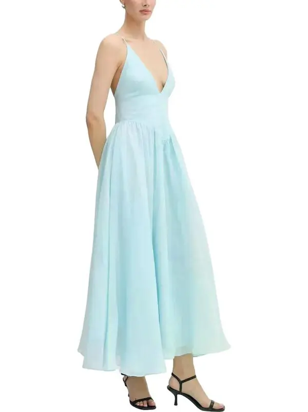 Bardot Arletha Back-tie Flared Maxi Dress - Blue