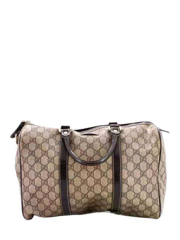 Gucci Joy Boston Bag Gg Coated Canvas Medium Satchel - Brown