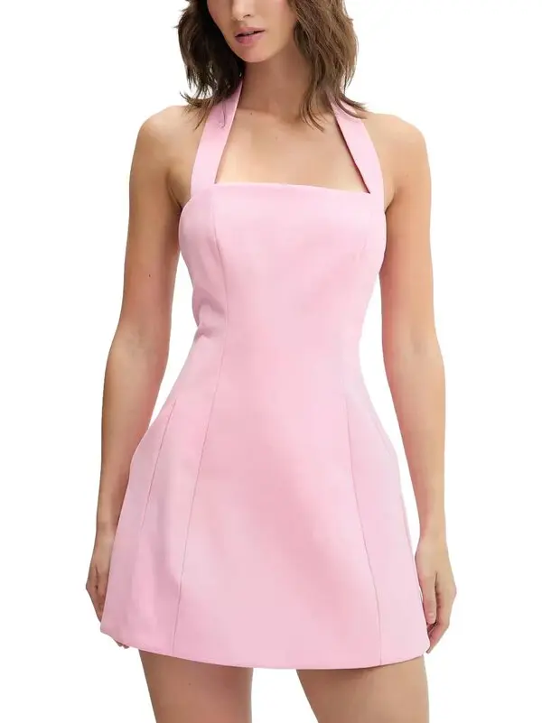 Bardot Nevelle Halterneck Square-neck Mini Dress - Pink