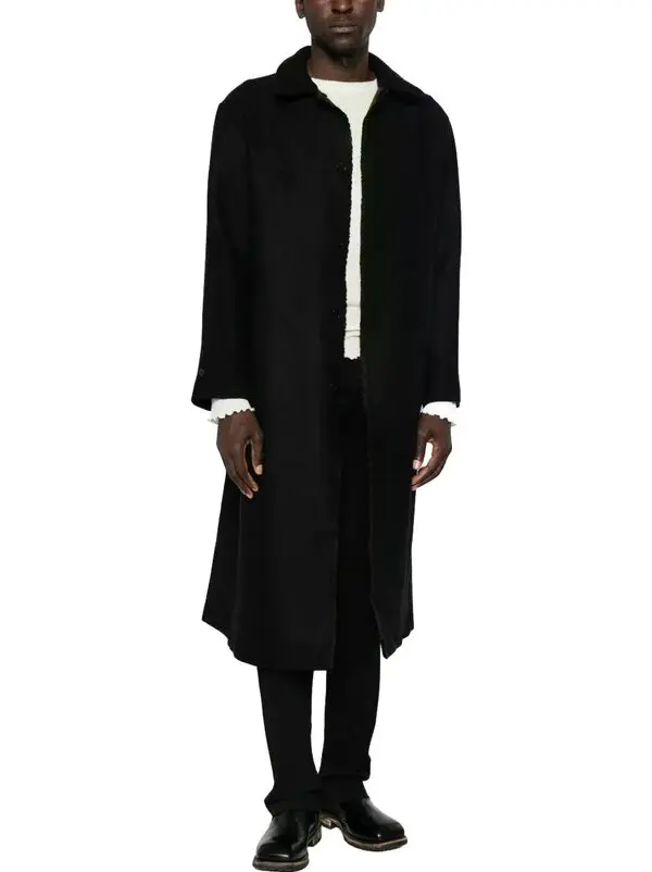 MA+ Button-up Single-breasted Coat - Black