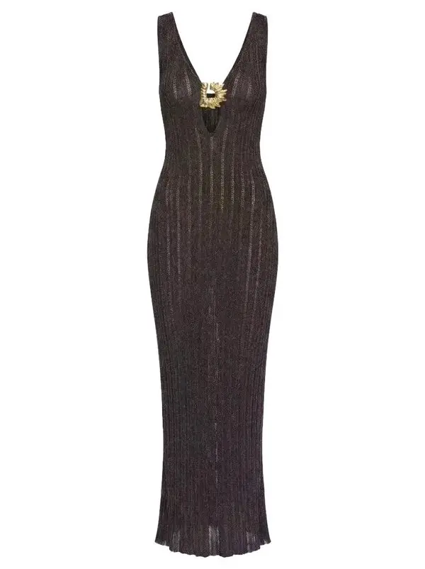 MOEVA Antibes Ribbed-knit Maxi Dress - Black