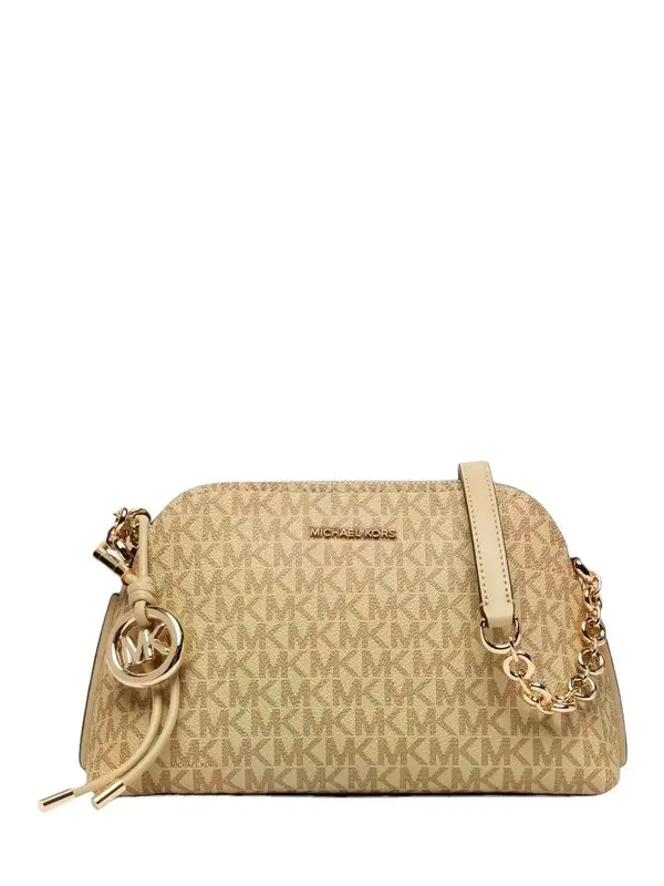Michael Kors Logo-monogram Dome Shoulder Bag - Neutrals