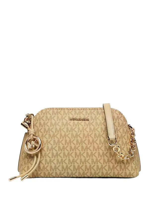 Michael Kors Logo-monogram Dome Shoulder Bag - Neutrals