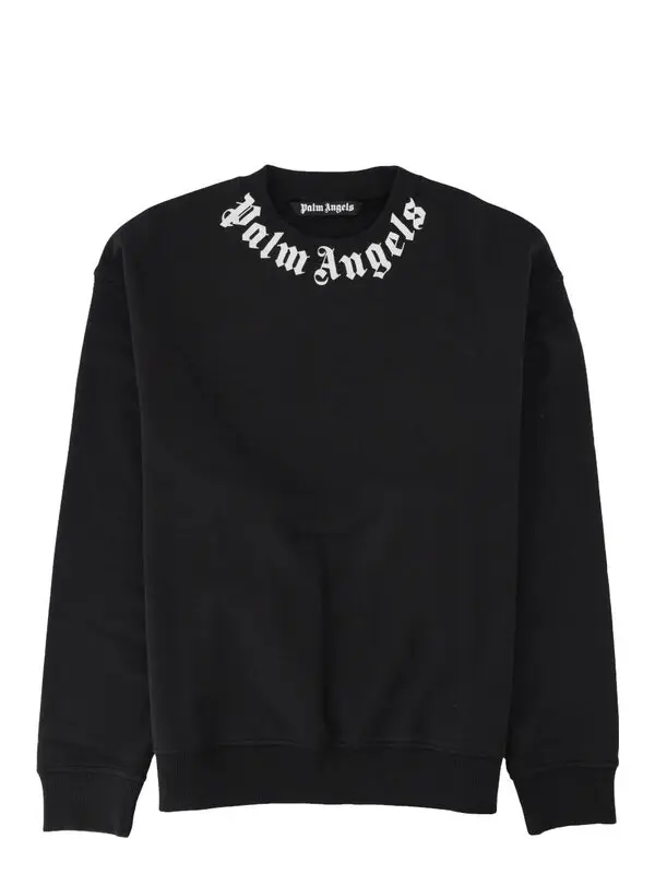 Palm Angels Felpa Con Logo - Black
