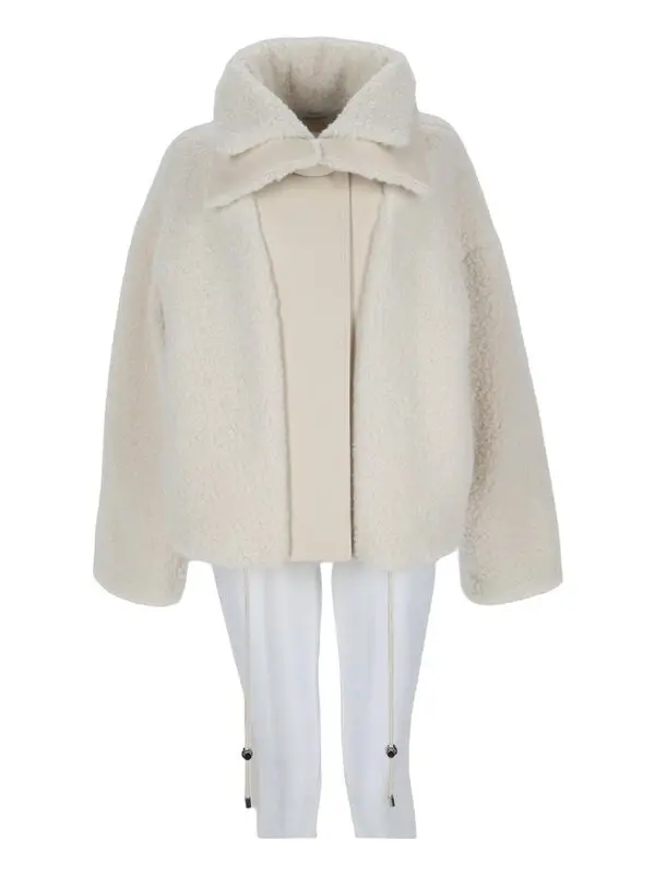 Sportmax Giacca Filtro In Shearling - Cream