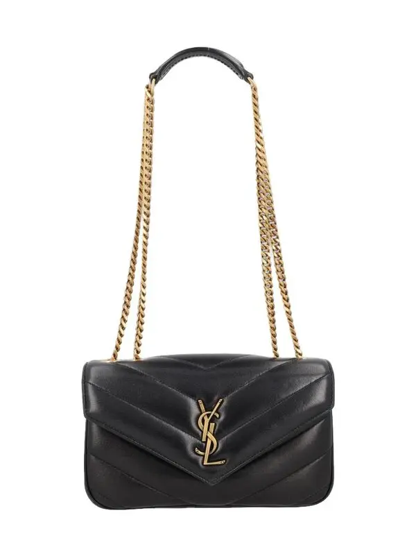 Saint Laurent Borsa Loulou In Pelle Trapuntata - Black