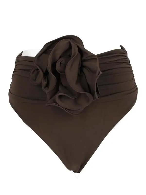 Magda Butrym Slip Con Dettaglio Arricciato - Brown