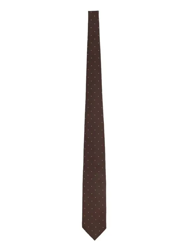TOM FORD Cravatta In Jacquard Di Seta 8 Cm - Brown