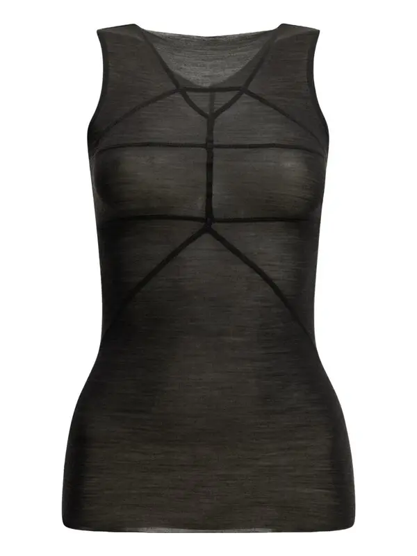 Rick Owens Exposed-seam Slim Fit Tank Top - Black