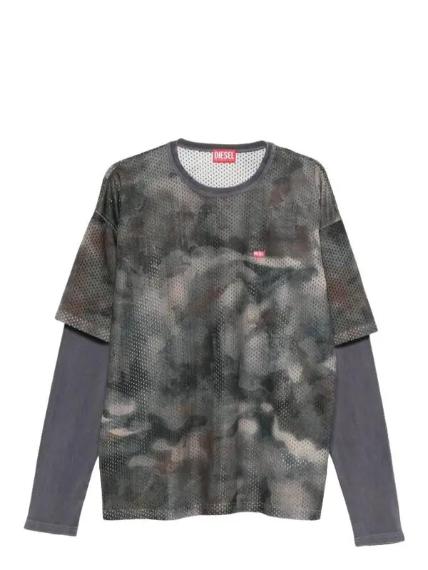 DIESEL® Perforated Long-sleeve T-shirt - Grey
