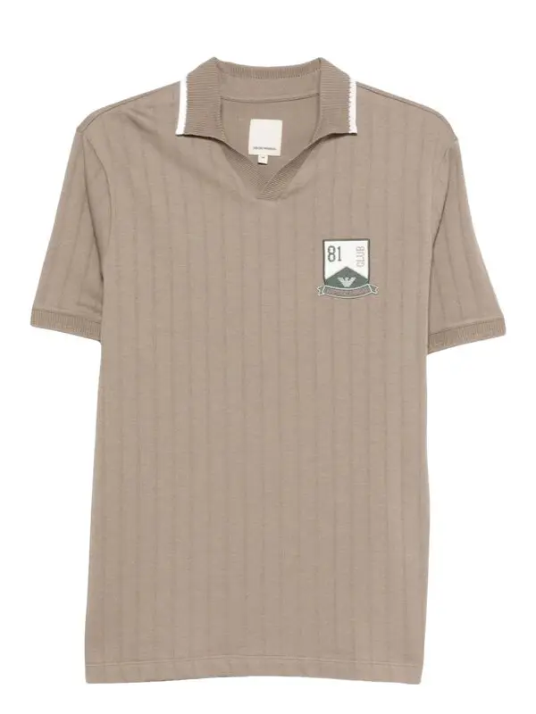Emporio Armani V-neck Polo Shirt - Beige