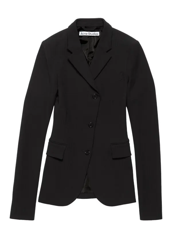 Acne Studios Fitted Wool Suit Jacket - Black
