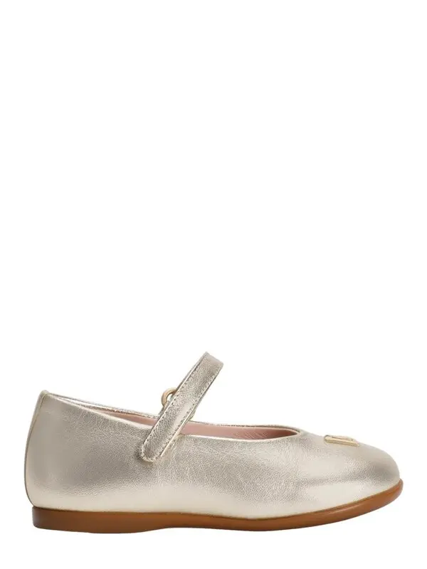 Dolce & Gabbana Logo-plaque Ballet Flats - Nude