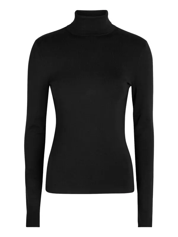 JOSEPH High-neck Stretch Knit Sweater - Black