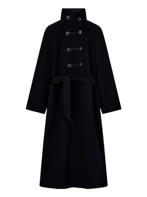 Emporio Armani Double-breasted Belted Coat - Black