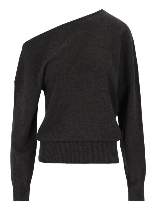 Arch4 Wiki Asymmetric One-shoulder Sweater - Black