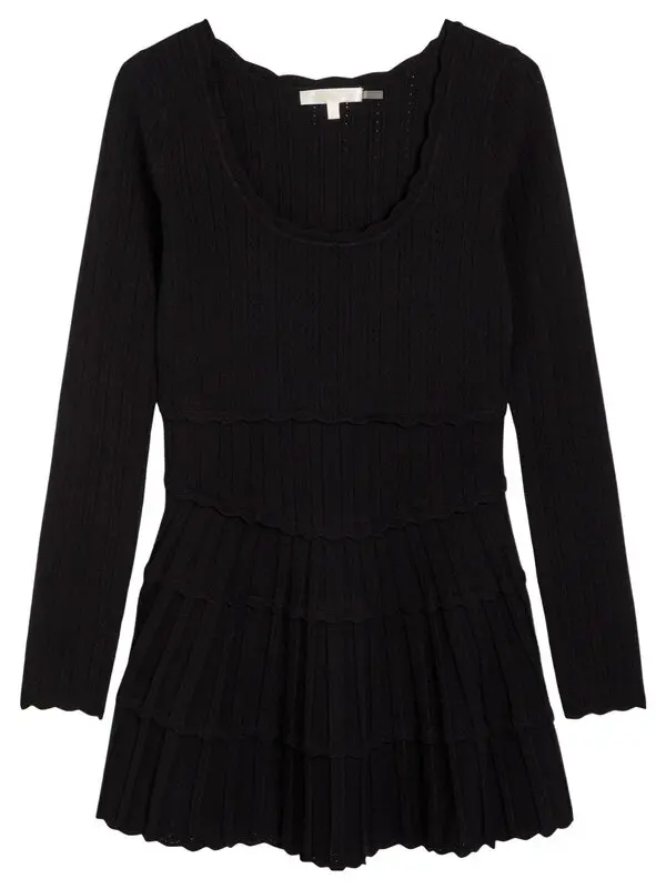 LoveShackFancy Long-sleeve Mini Dress - Black