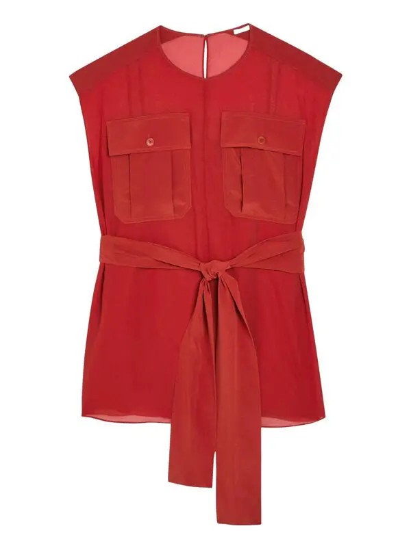 JOSEPH Belted Top - Red