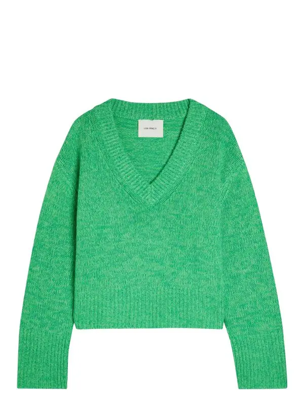 LISA YANG Ribbed V-neck Sweater - Green