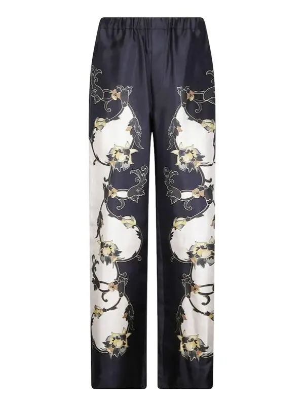 La DoubleJ Club Printed Wide-leg Pants - Black