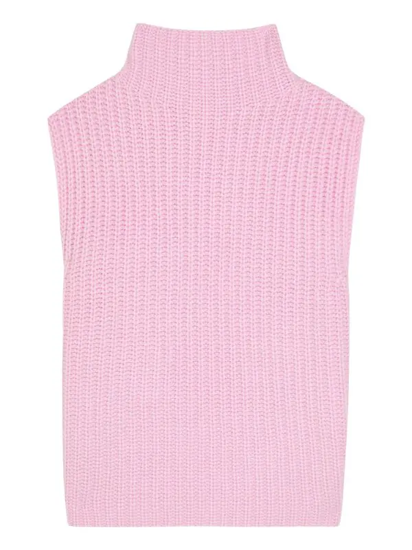 LISA YANG High-neck Knitted Vest - Pink