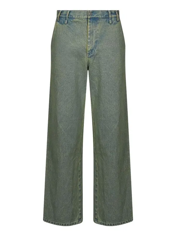 SONG FOR THE MUTE Logo Patch Straight-leg Jeans - Gray