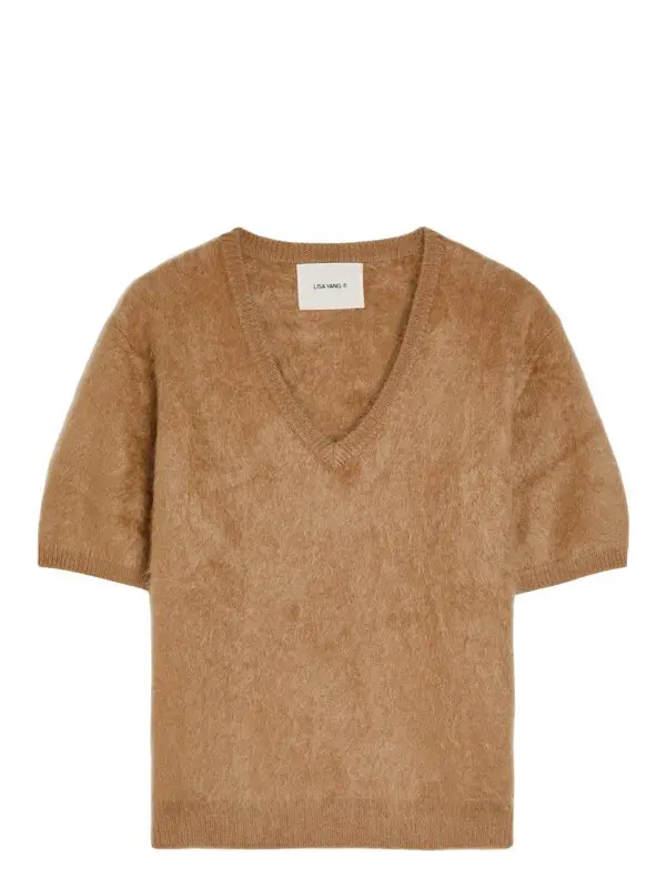 LISA YANG Brushed Design Sweater - Tan
