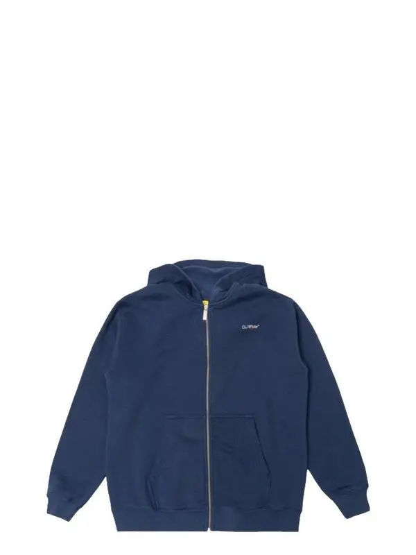Off-White Arrow Back To School Zip-up Hoodie - Blue