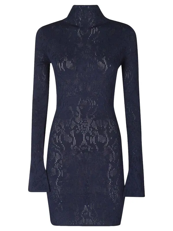 DONDUP Sheer Knit Mini Dress - Blue