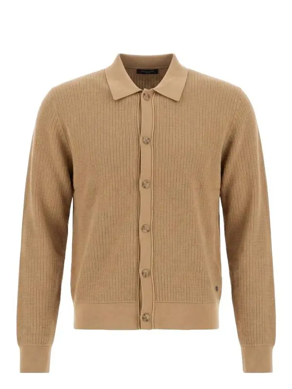 Hugo Boss Logo-patch Cardigan - Brown