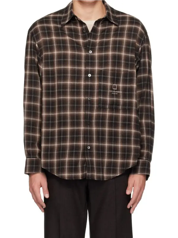 WOOYOUNGMI Ombré Plaid Shirt - Brown