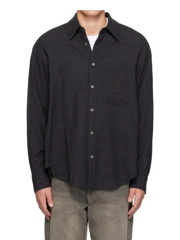 WOOYOUNGMI Small-check Shirt - Grey