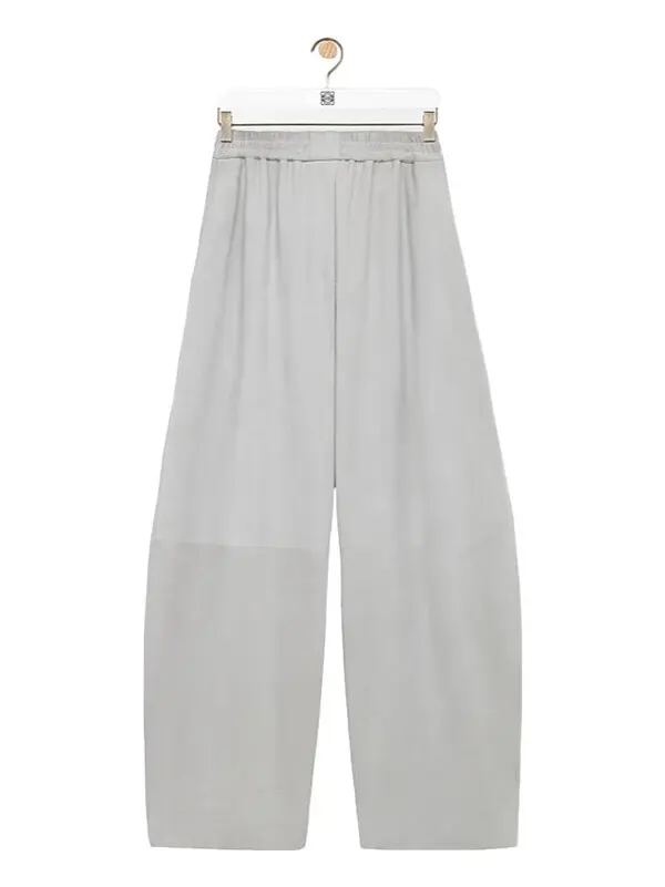 Loewe Barrel Trousers In Suede Goatskin - Light Gray
