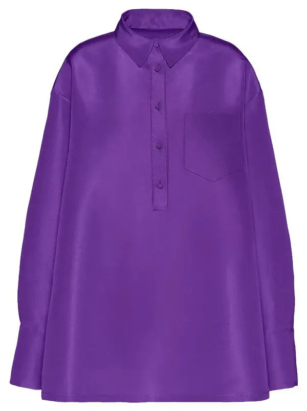 Valentino Garavani Faille Buttoned Long-sleeved Shirt Dress - Purple