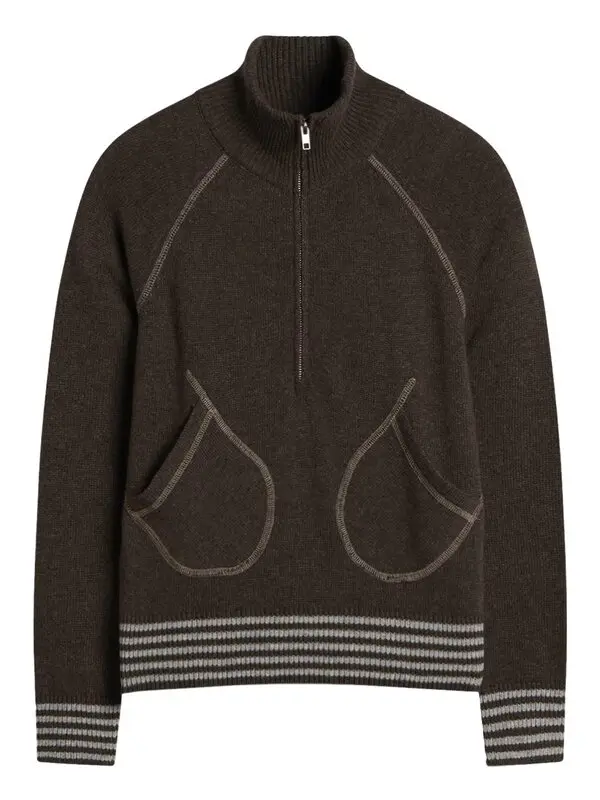 Gimaguas Ribbed Knit Top - Brown/gray