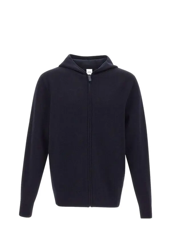 Aspesi Zip-up Hooded Sweater - Blue