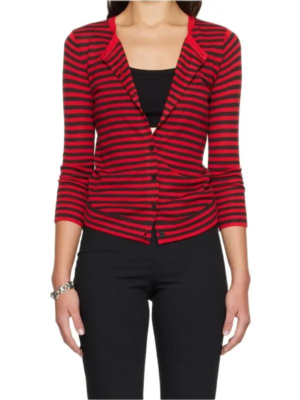 Gimaguas Striped Knit Top - Red/brown