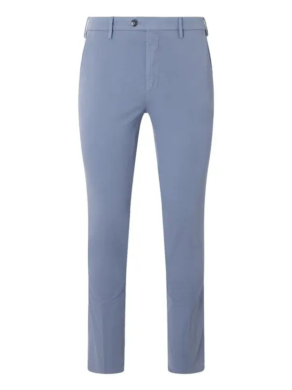 Canali Straight-leg Stretch-cotton Twill Trousers - Blue