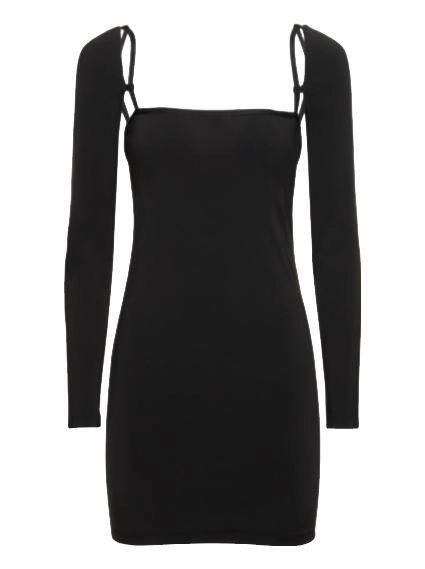 Alexander Wang Logo Shoulder Strap Dress - Black