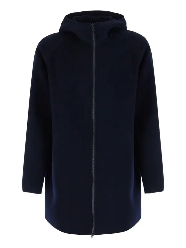 Aspesi Hooded Zip-front Coat - Blue