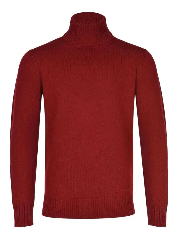 Emporio Armani Ribbed High Neck Knitwear - Red