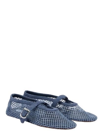 Alaïa Embellished Fishnet Mary Jane Flats - No
