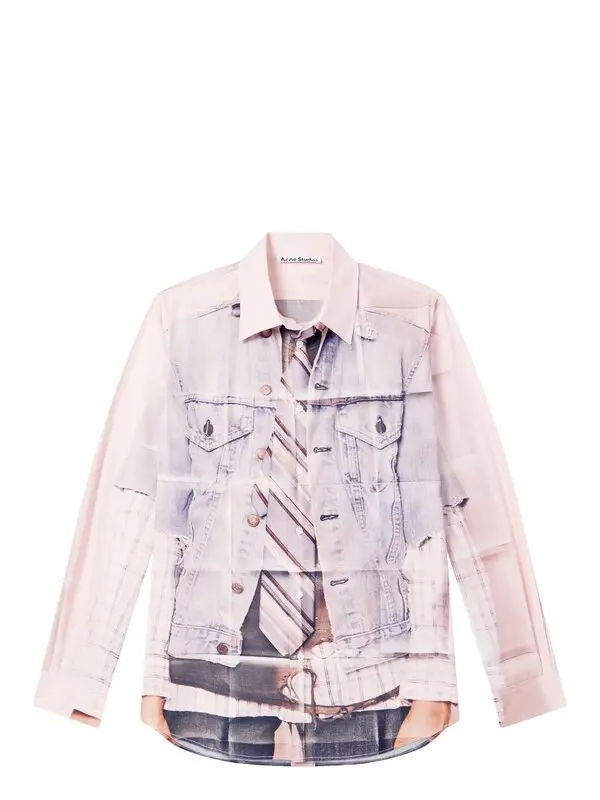 Acne Studios Trompe-l'oeil Cotton-poplin Shirt - Pink