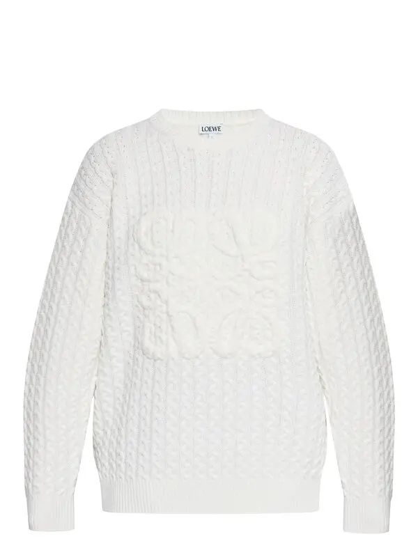 Loewe Anagram Sweater In Wool - Cream