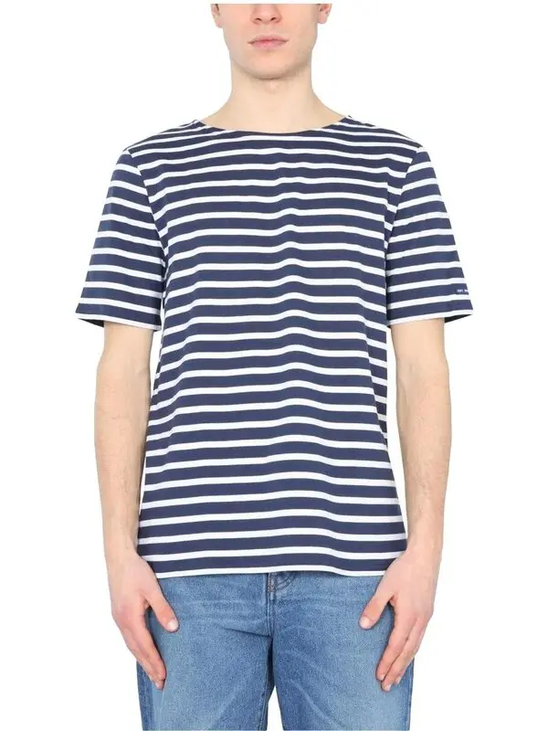 Saint James Striped Crewneck T-shirt - Blue