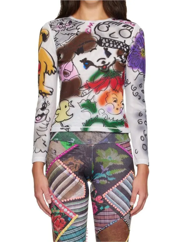 CHOPOVA LOWENA Spray It Fitted Mesh Top - Multicolor
