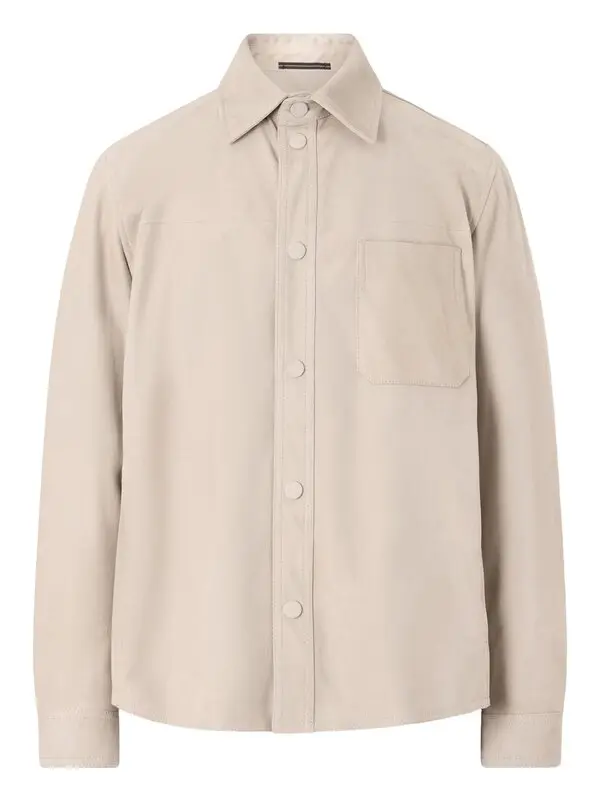 SLOWEAR Montedoro Suede Overshirt - Neutrals