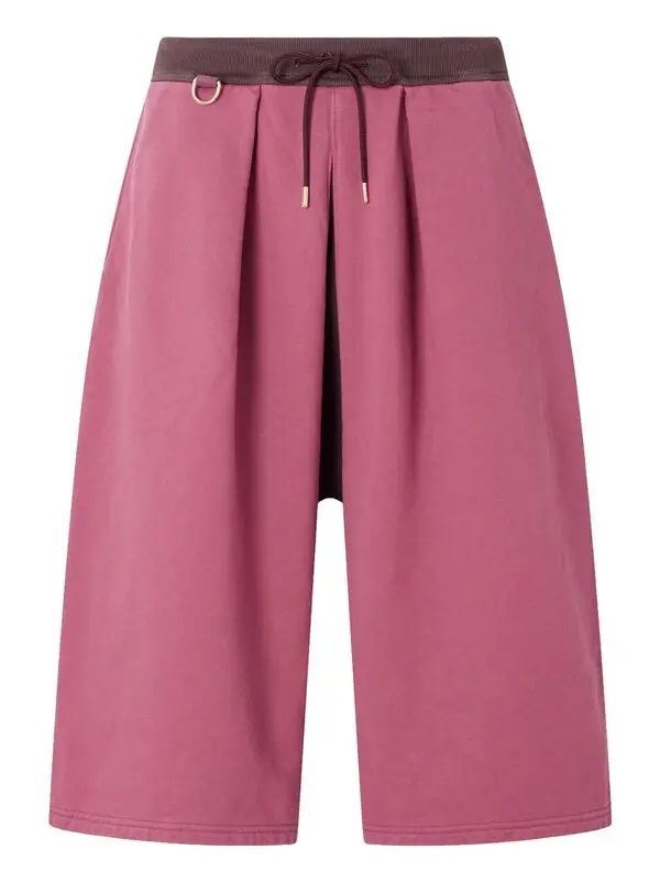 Kapital Straight-leg Cotton-jersey Drawstring Shorts - Pink