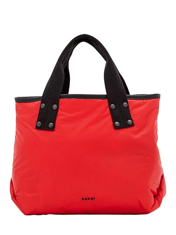 Sacai Logo Detailed Tote Bag - Red